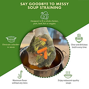 Regency Wraps Soup Socks, Cotton Mesh Bags for Making Clear Flavorful Broth and Soups, Natural 100% Cotton, 24" Pack of 10, Great for Chicken, Veggies, Eggs and More