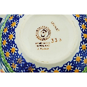 Authentic Polish Pottery 20 oz Bouillon Cup (Pretty Little Whirl Theme) Signature UNIKAT + Certificate of Authenticity