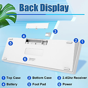 ZMX CIY68 Keyboard Kit,Hot Swappable 65% Mechanical Keyboard Wireless Bluetooth 5.0/2.4G Dual Mode Kit with ABS Shell Metal Positioning Plate Sound Insulation Mat for Windows/Android (White)