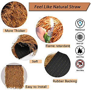 Mexican Straw Roof Thatch, Synthetic Thatch Roofing , Artificial Palm Thatch Rolls Duck Blind Grass Thatch Roofing for Tiki Bar Decorations, Palm Palapa Straw Thatch Roof for Fence Party ( Size : 39.4
