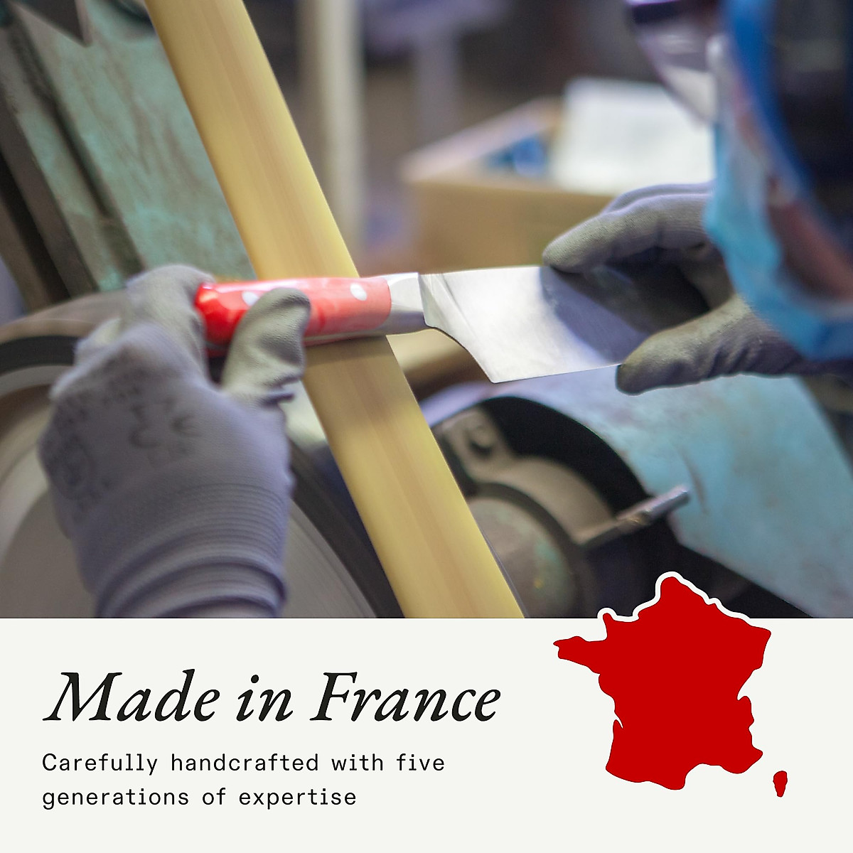 Made In Cookware - 7" Santoku Knife - Crafted in France - Full Tang With Truffle Black Handle