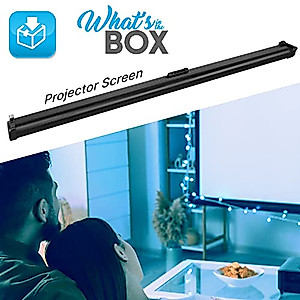 Pyle Portable Projector Screen - Mobile Projection Screen Stand, Lightweight Carry & Durable Easy Pull Out System for Schools Meeting Conference Indoor Outdoor Use, 40 Inch (PRJTP46), White