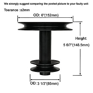 q&p Outdoor Power Spindle Pulley Replace MTD LT3800 T1000 LTX1040 TB42 TB46 Horse Super Bronco 756-04196A 756-04196 956-04196A 956-04196 YZ Split Steel