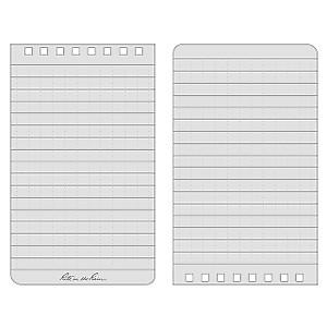 Rite in the Rain Weatherproof Top-Spiral Notebook, 3" x 5", Black Cover, Universal Pattern, 3 Pack (No. 735-3)