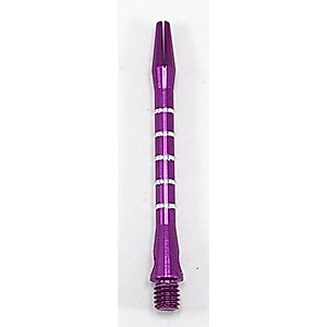 3 Sets (9 shafts) Purple Striped Aluminum Dart Shafts + O'rings, 2" Medium