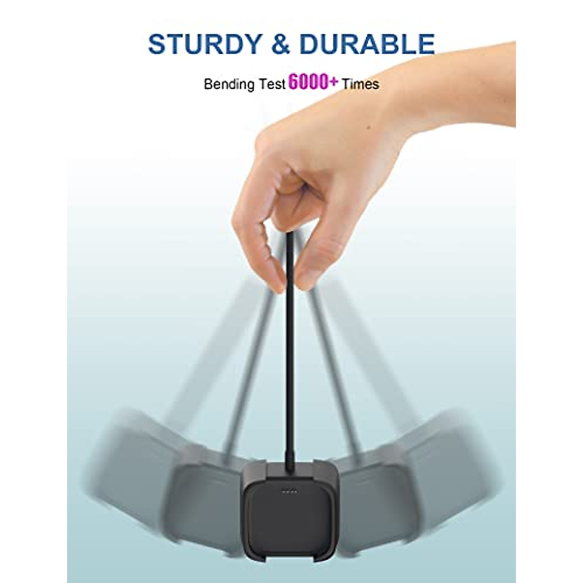 3.3Ft USB Charger Compatible with Fitbit Versa 2 Charger Dock Anti-Slip Replacement Smartwatch Charging Cable Stand(not for Fitbit Versa/Versa Lite)