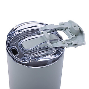 Manna Groove Stainless Steel Insulated Tumbler with Locking Tritan Lid and Flip-up Straw - 30 Oz - Soft Meadow Powder Coat