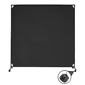Spurgehom 6FT Single Panel Rolling Room Divider, Partition Privacy Screens with Wheels, Freestanding Fabric Room Panel, Portable Wall Divider for Office, Room,Restaurant, Hospital (Black)