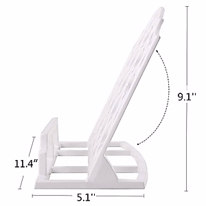 Vintage Cast Iron Cookbook Stand Holder Large Cookbook Holder White Metal Cookbook Stand for Kitchen iPad Recipe Book Stand