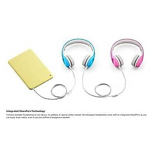 YUSONIC Kids Headphones Kid Toddler Headphones with mic & Audio Sharing Port+ Volume Limited, Boys Girls Baby Children Toddlers Laptop Tablet Phones Class Travel Airplane use (Green)