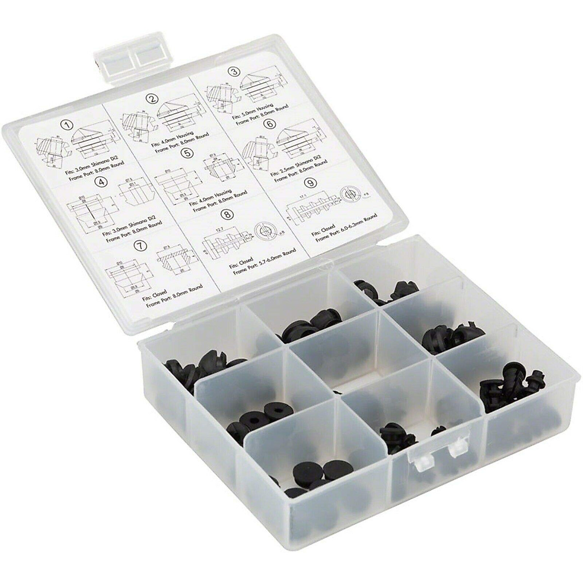 Jagwire Unisex_Adult Frame Plug Combo Box Spare Parts, Black, One Size