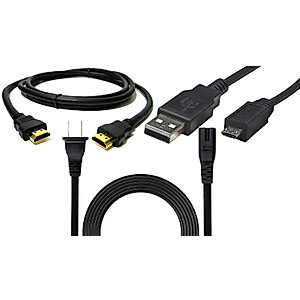BRENDEZ Replacement Set of Cables,- HDMI Cable with Ethernet Male to Male + USB Cable + Power Cord Compatible with Sony PlayStation 4 Pro and PlayStation 4 PS4 Gaming Console (6-FEET)