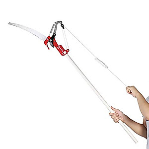 FOKH, Professional Tree Trimmer, Heavy Duty 2 Wheels Manual Pole Saw with Thicken Nylon Rope, Portable Landscaping Garden Pruning Shear for Trimming Shrubs, Bushes, Grass, Branches
