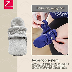 Zutano Unisex Organic Cotton Baby Booties With Gripper Soles, Gray Heather, 12M
