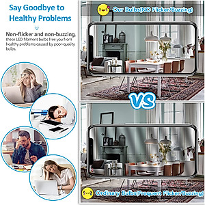 MAXvolador 12-Pack Dimmable Vintage LED Edison Bulb 60W Equivalent, 6W 850Lumens Edison Light Bulbs 5000K, ST58 Antique LED Filament Bulb, E26 Base