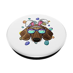 Dachshund Easter Bunny Ears Dog Funny Easter Eggs Hunting PopSockets Swappable PopGrip