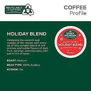 Green Mountain Coffee Roasters K-Cups, Holiday Blend, 12 Count