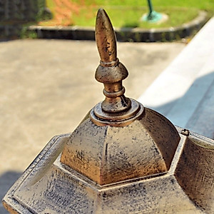 MODEBHD American Outdoor E27 Column Light IP54 Waterproof Lamp Post Lamp Post Lamp Villa Park Light Hexagonal Column Lamp European Garden Light Outdoor Lighting Garden LED Door Lights