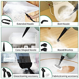 Kiato Handheld Steam Cleaner, 10 in 1 Hand Held Steamer for Cleaning, Portable Pressurized Steamer for Home Use, Bathroom, Mini Steam Cleaners for Upholstery Furniture Sofa Couch Floor Tile Grout Car