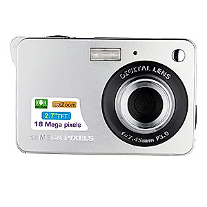 LINXHE Digital Camera 2.7 inch HD Camera Compact Camera Pocket Camera,8X Digital Zoom Rechargeable Small Digital Cameras for Kids,Beginners (Color : Silver)