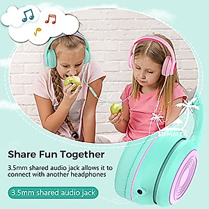 RORSOU K9 Kids Headphones with Microphone, Folding Stereo Bass Headset with 1.5M No-Tangle Cord for Children/Teens/School/Adults, Portable Wired Headphones for Smartphone Tablet Computer MP3/4 (Green)