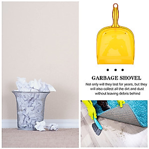Cabilock Transparent Trash Bin Whisk Broom Compact Dustpan Cleaning Tool Household Garbage Shovel Heavy Duty Pan Home Hand Held Shovel Handle Dustpan Handheld Dustpan Home Shovel Plastic