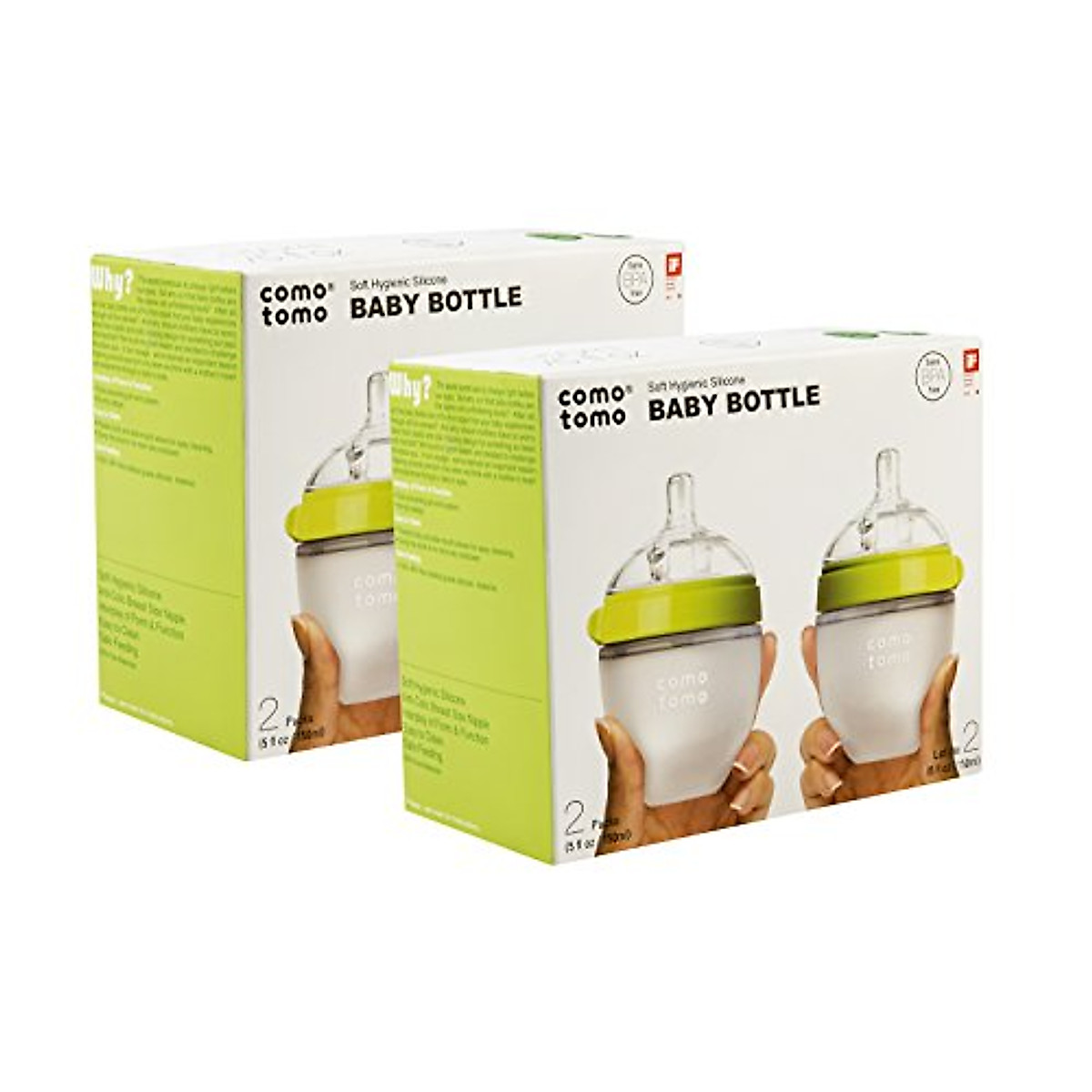 Comotomo Four Pack Bottle 150ml/5oz., Green