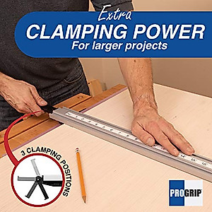 ProGrip Straight Edge Clamps Ideal for Cutting Large Sheets of Plywood and Dado Slots (All 3 Clamps 24, 36 and 50 inch)