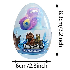 xinge 4Pack Clolorful Dinosaur Eggs with Novelty Biting Hand Tyrannosaurus Gags Family Game Educational Toys Kids Teens Party Favor,Easter Basket Stuffers