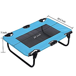 WeeH Elevated Dog Bed Small Medium Pet Cot Folding Portable Cat Dogs Beds with Mesh Cool for Summer Camping Beach Travel (32 Inch) Pink