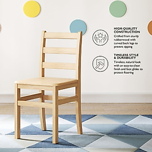 Foundations Little Innovators 8"; 2 Pack Kids Wooden Ladderback School Chairs - Durable Rubberwood Fully-Assembled - Kid Chairs for Daycare and Classrooms