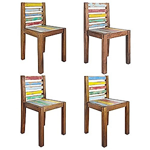 vidaXL Dining Chairs 4 pcs Solid Reclaimed Wood