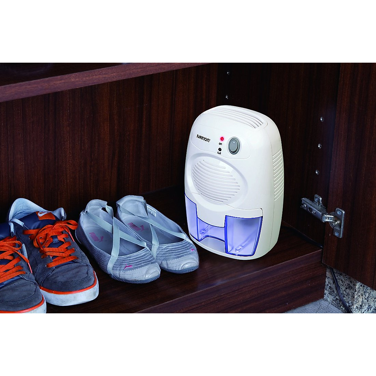 Ivation IVADM10 Powerful Small-Size Thermo-Electric Dehumidifier - for Smaller Room, Cupboard, Basement, Attic, Stored Boat, RV, Antique Car,White