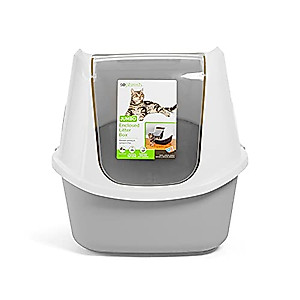 So Phresh Grey Jumbo Enclosed Cat Litter Box, 23" L X 19" W X 19" H