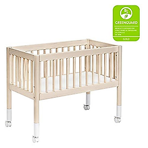 Babyletto Gelato Portable Bassinet in Washed Natural and White, Greenguard Gold Certified