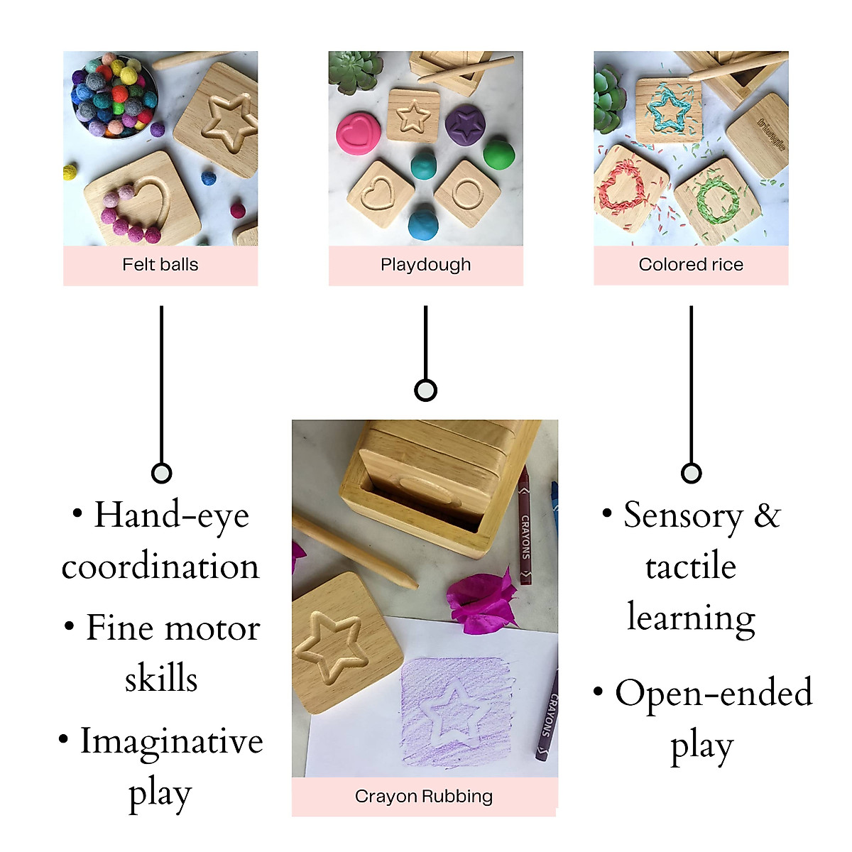 Bambeani Shape Tracing Toys for Toddlers | Montessori Toys & Waldorf Toys | Wood Toys for Toddlers | Toddler Learning Toys | Early Learning Toys for Toddlers