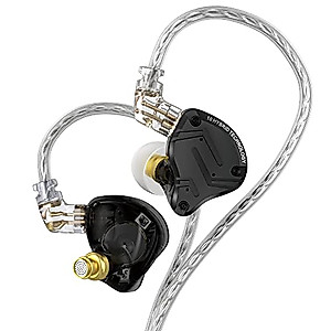 KZ ZS10 Pro X in Ear Monitor, Upgraded 4BA 1DD KZ Headphone Multi Driver in Ear Earphone IEM with Alloy Faceplace Detachable Silver-Plated Recessed 0.75mm 2Pin Cable for Audiophile (Dark, No Mic)…