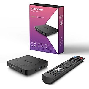 Aceconn TV Plus PRO+ 4K UHD Smart TV Box IR Remote and Stalker Player & M3U Player & Recoding Capability with Dual Band 5G WiFi