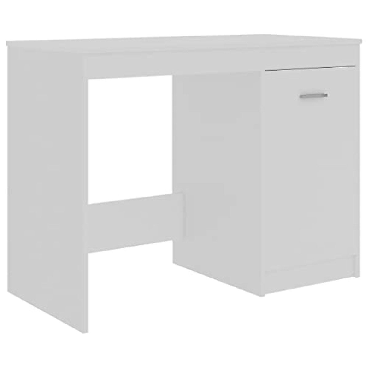 BynJoo Small Writing Desk Computer Desk,Wood Secretary Desks for Home Office,Homework and School Studying Writing Desk,for Homefor Simple Corner Desk with One Integrated Cabinet.White(39.4" Inche)