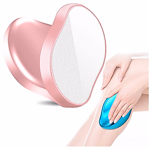 Crystal Hair Eraser, Magic Hair Eraser for Women and Men, Crystal Hair Remover Painless Exfoliation, Hair Removal Tool for Arms Legs and Back, Portable Mild Hair Remover, Reusable & Washable（Pink）