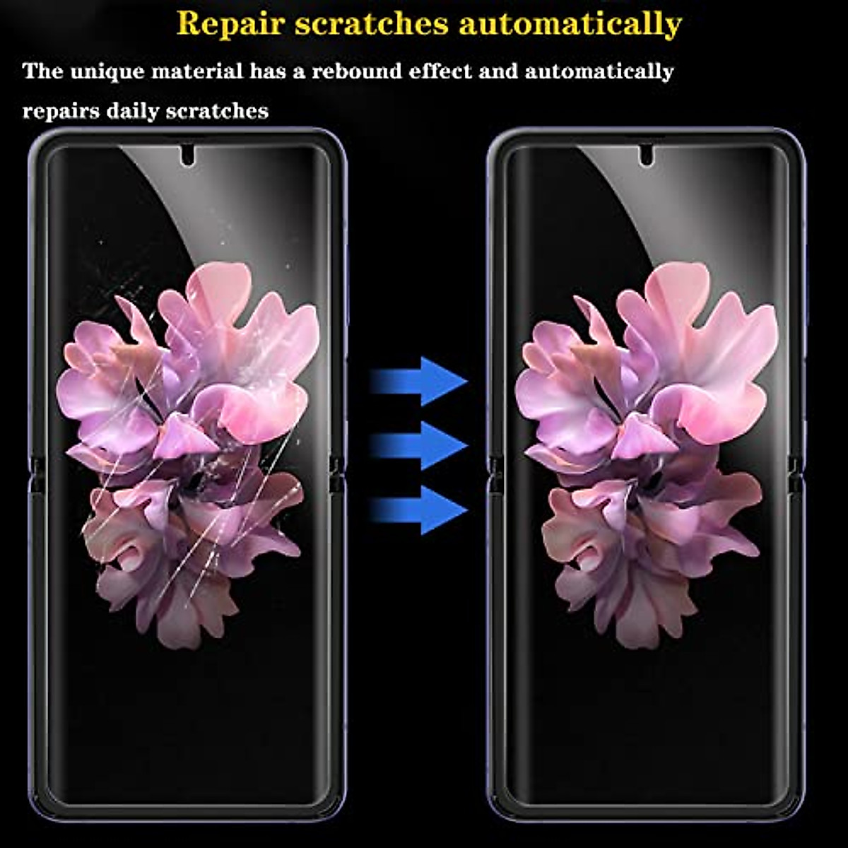 [3 Pack]Screen Protectors Designed for Samsung Galaxy Z Flip 5/Z Flip 4 5G 2022, 3 Pack Inside Screen Self-Healing TPU Film Scratch-Resistant Bubble Free Sensitive Touch Ultra-Thin Screen Protectors for Galaxy Z Flip 5/Z Flip 4 Support Fingerprint Unlock