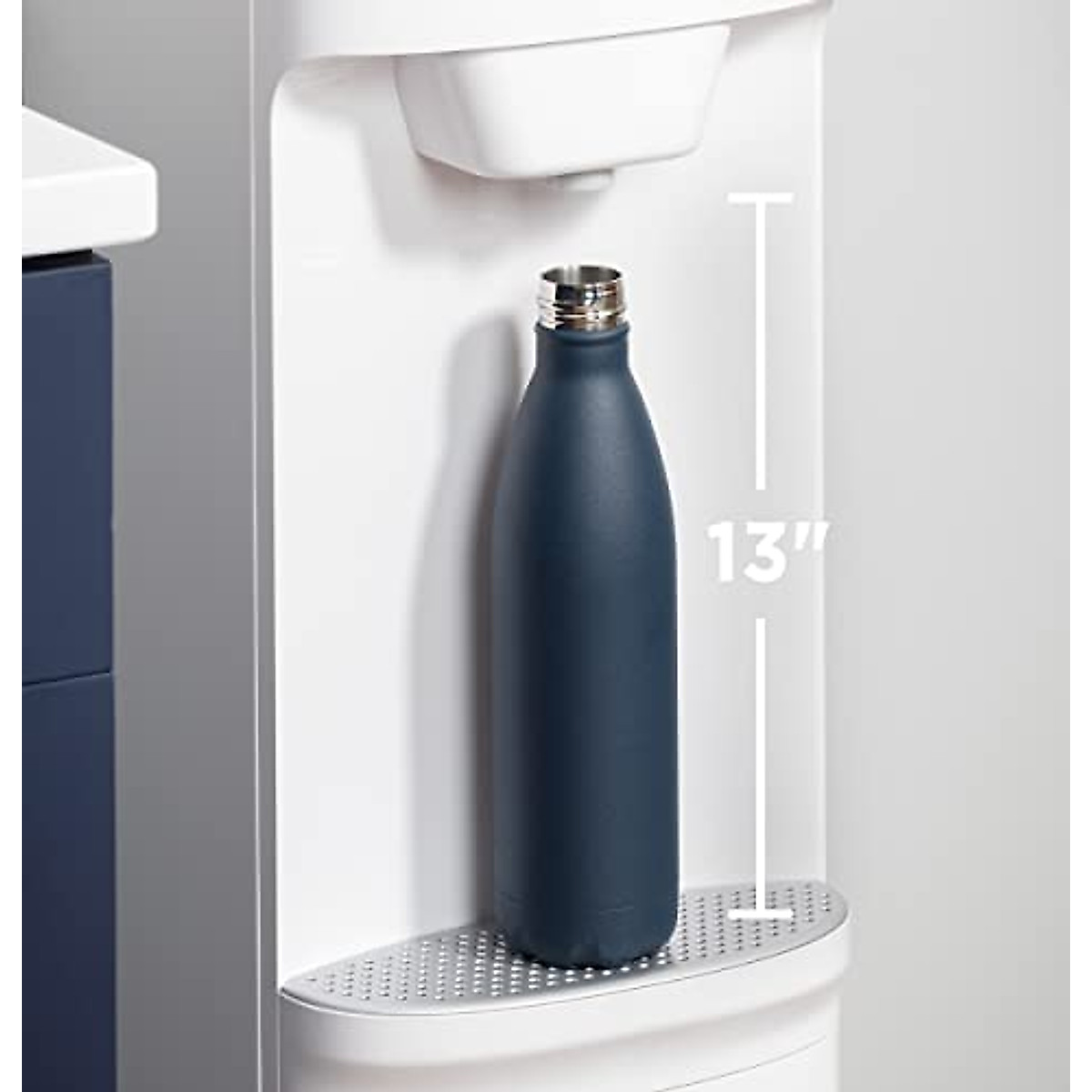 GE Top-Loading Hot and Cold Water Dispenser | 5 Gallon Water Cooler for Home or Office | 2 Temperature Settings | Taller 13" Dispenser Height | Freestanding with Child Safety Lock | White