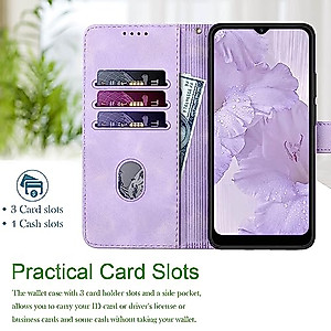 A03s Case Wallet,for Samsung Galaxy A03s Phone Case,Card Holder Leather Kick-stand Flip Cases Protector,Wrist Strap,Magnetic Closure,Shockproof Protective Cover for Galaxy A03s(US Version) (Purple)