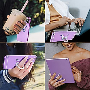 TACOMEGE Purple Metal Cell Phone Ring Butterfly Holder, Finger Kickstand Back Stand Hand Grip Compatible with Smartphone, Tablet, E-Reader, Etc.