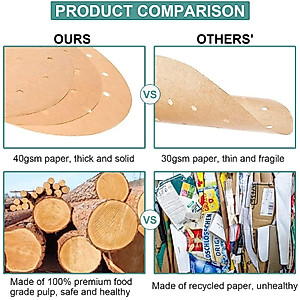 Numola Air Fryer Parchment Paper Liners, 100 Pcs Air Fryer Disposable Paper Liner for 3.4-7QT Air Fryer, 8 Inch Safe Air Fryer Paper, Non-stick Steamer Liner for Microwave, Steaming Basket