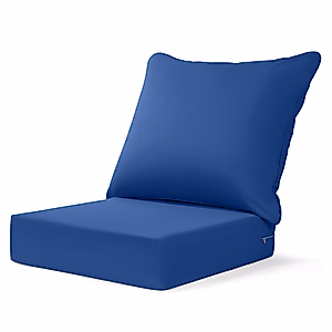 Sutteles Deep Seat Patio Cushions, Outdoor Chair Cushion Set, Patio Furniture Cushion with Removable Cover, Suitable for Patio Outdoor Furniture 24 x24 in (Navy)