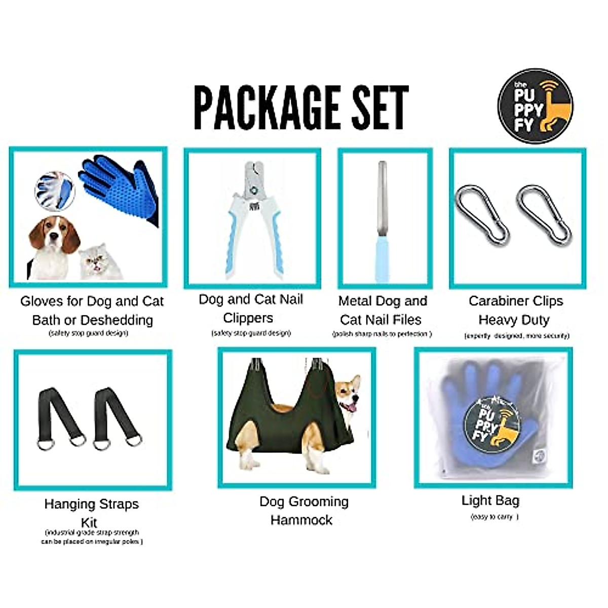 THEPUPPYFY Dog Grooming Hammock - Dog Hammock - Dog Nail Clippers-Dog Things - pet Grooming Hammock - Dog Grooming Harness Holder - cat Grooming Hammock - Dog Hammock for Grooming (S/Under 55 LB)