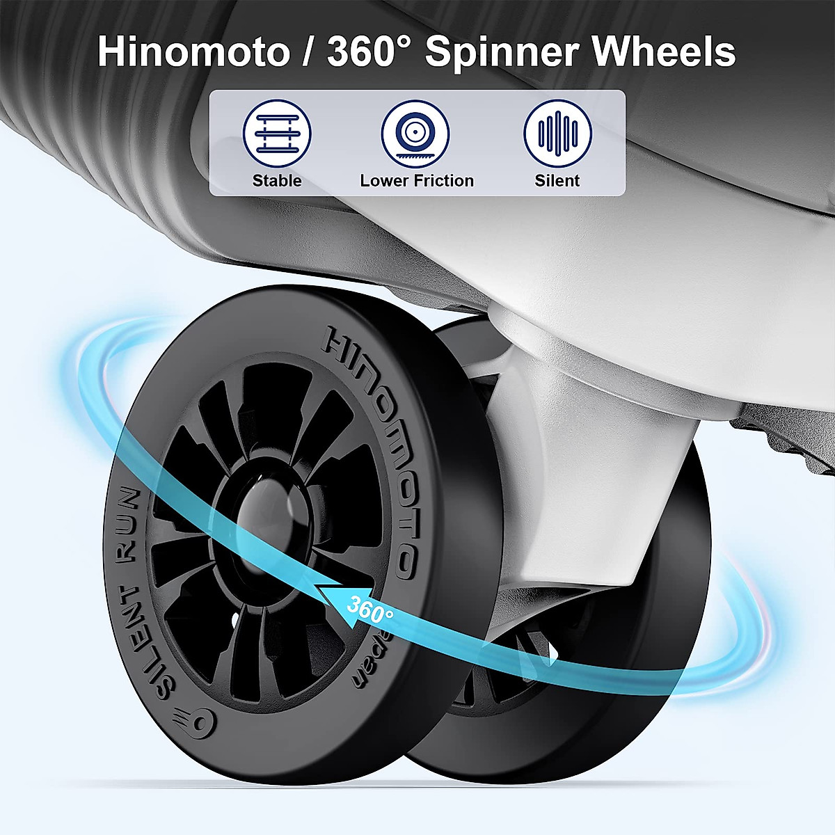 SOMODE LA SERIES Carry On Luggage 20inch Wide Handle Suitcase, Hardshell with Aluminum Frame, Supper-low noise Spinner Wheels & TSA Lock, Business Travel Carry-On Luggage (002-WHITE)