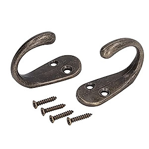 Pssopp 20Pcs Vintage Wall Hooks Bronze Zinc Alloy Hat Wall Mounted Hook Wall Mounted Clothes Hooks for Clothes, Hat, Scarf, Bag, Towel, Key, Cup