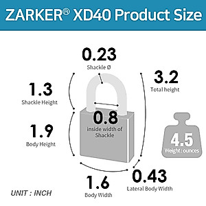 Zarker XD40 Combination Lock, 4 Digit Padlock for School Gym Sports Locker, Fence, Toolbox, Case, Hasp Storage (1-Pack, Emerald)